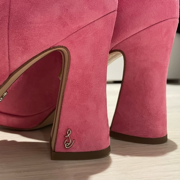 Sam Edelman | Shoes | Sam Edelman Pink Boots Heels | Poshmark